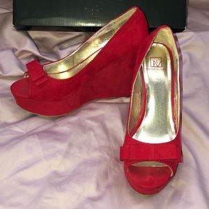 Material Girl | Shoes | Material Girl Red Wedge Heels | Poshmark